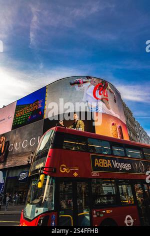 A vibrant scene from Trafalgar Square in London, featuring iconic ...