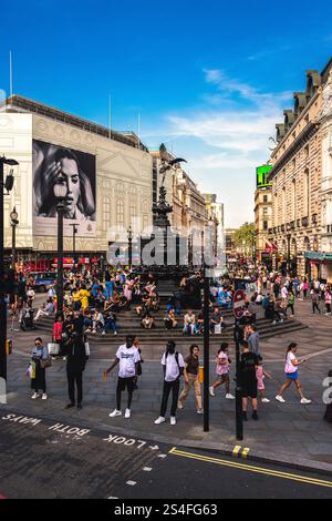 A vibrant scene from Trafalgar Square in London, featuring iconic ...