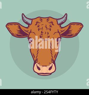 head cow abstract brown color logo design, vector graphic symbol icon ...