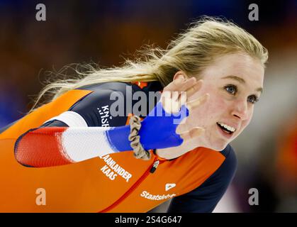 HEERENVEEN - Merel Conijn after the women's 5,000 meters during the ...