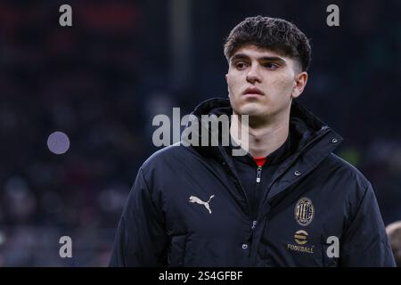 Davide Bartesaghi of AC Milan looks on during the Serie A Enilive match ...