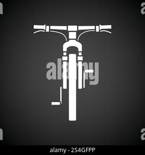 Bike icon front view. Black on White Background With Shadow. Vector ...