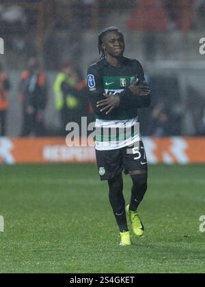 Geovany Quenda forward of Sporting CP celebrates after scoring a goal ...