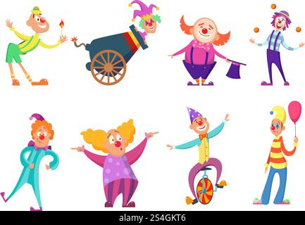 happy clowns in action at the party to cheer up Stock Vector Image ...