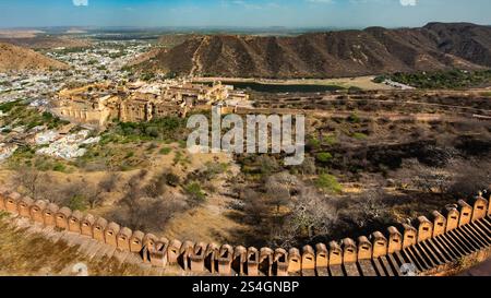 Amber Fort, a majestic hilltop fortress in Jaipur, India, is a ...