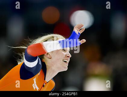 HEERENVEEN - Merel Conijn after the women's 5,000 meters during the ...