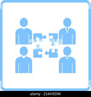 Corporate Team Icon. Blue Frame Design. Vector Illustration Stock ...