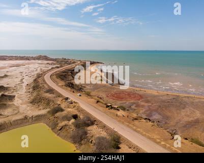The beautiful landscape of the red rocky Hormoz Island in Iran Stock ...