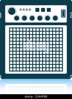 Audio Monitor Icon. Shadow Reflection Design. Vector Illustration Stock ...