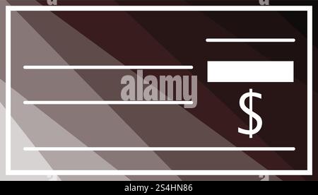 Bank check icon. Flat color design. Vector illustration Stock Vector ...