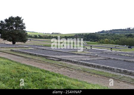 Foundations of the barracks at the former German Nazi concentration ...