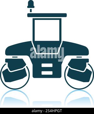 Icon of road roller. Shadow reflection design. Vector illustration ...