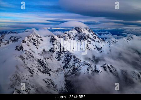 Aerial views of Aoraki/Mount Cook National Park via Helicopter Stock ...