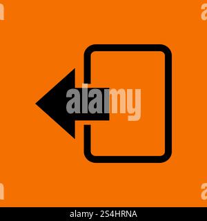 Exit Icon. Black on Orange Background. Vector Illustration Stock Vector ...