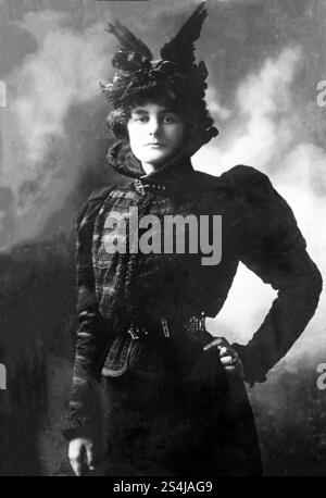 A portrait of Maud Gonne MacBride (1866-1953), an English-born Irish republican revolutionary ...