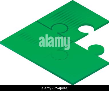 Green puzzle icon, isometric style Stock Vector Image & Art - Alamy