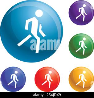 Running man icons set 9 color collection Stock Vector Image & Art - Alamy
