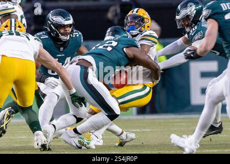 Philadelphia Eagles' Oren Burks in action during an NFL football NFC divisional playoff game ...