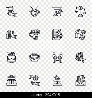 Bribery icons set, outline style Stock Vector Image & Art - Alamy