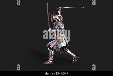 Japanese Samurai 3d render illustration Stock Photo - Alamy