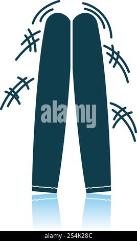 Football fans clapping sticks icon. White background with shadow design ...