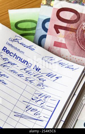 A handwritten invoice as an accounting document Austria Stock Photo - Alamy