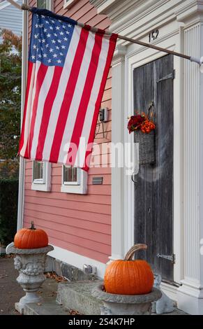 Historic Wickford, RI. Oct. 30, 2024. Fall and Halloween scenes while ...