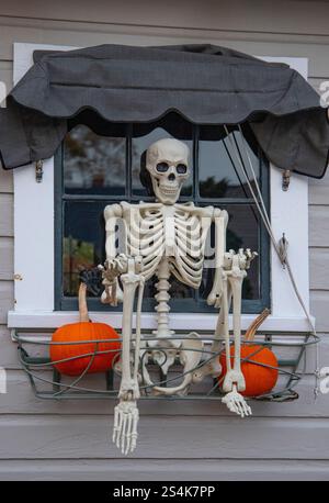 Historic Wickford, RI. Oct. 30, 2024. Fall and Halloween scenes while ...