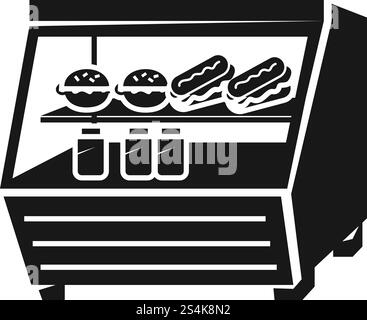 A simple illustration of burger shop equipment logo idea in two ...