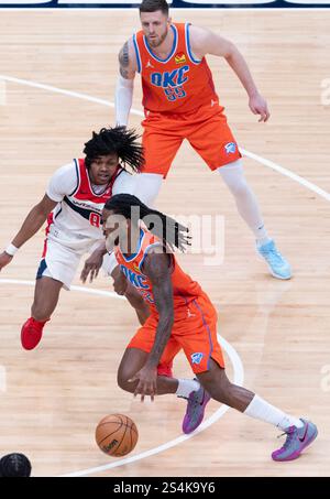 Oklahoma City Thunder guard Cason Wallace (22) shoots over Utah Jazz ...