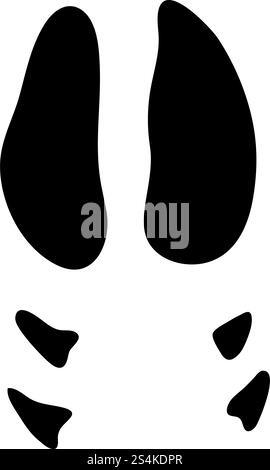 Boar Footprint. Black Silhouette Design. Vector Illustration Stock ...