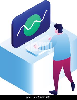 Server room isometric vector, futuristic technology of data protection ...