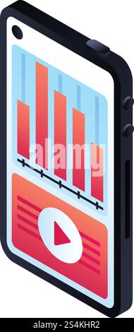 Smartphone chart icon, isometric style Stock Vector Image & Art - Alamy