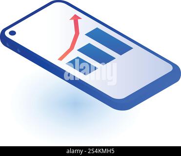 Smartphone chart icon, isometric style Stock Vector Image & Art - Alamy
