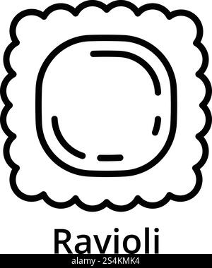 Ravioli icon. Outline Ravioli vector icon for web design isolated on ...