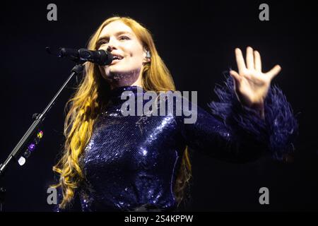 Freya Ridings performs on stage at the Eventim Apollo on October 13 ...