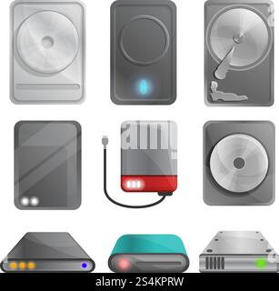 equipment ssd storage cartoon vector illustration Stock Vector Image ...