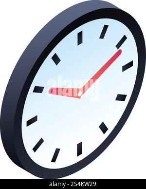 Office wall clock icon, isometric style Stock Vector Image & Art - Alamy