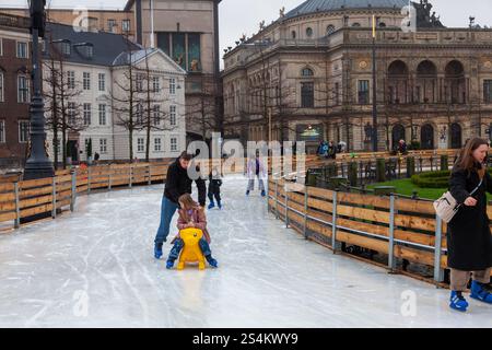 Ice rink in Copenhagen's Center, Denmark Stock Photo - Alamy