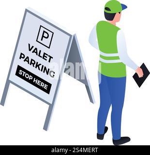 Valet parking service isolated cartoon vector illustrations Stock ...