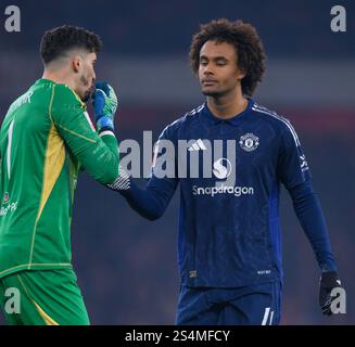 Manchester United goalkeeper Altay Bayindir warms up before during the ...