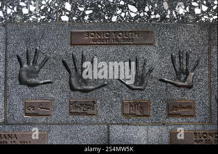 Handprints of Sonic Youth on the rock walk in the entrance to the ...