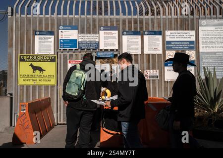 Tijuana, Mexico. 12th Jan, 2025. Individuals with an appointment with U ...