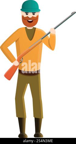 Happy shotgun shooter icon. Cartoon of happy shotgun shooter vector ...