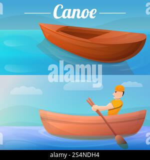 A vector illustration of Canoeing Banner Stock Vector Image & Art - Alamy