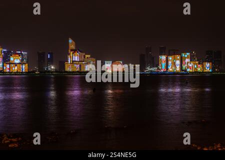Night View of Qianjiang New City, Hangzhou Stock Photo - Alamy