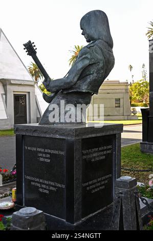 Tombstone of Johnny Ramone of the Ramones on the Hollywood Forever ...