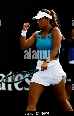Jessica Bouzas Maneiro of Spain plays a forehand shot to opponent Maria ...