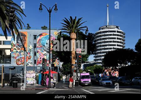 Mural on The Aster Hotel and Capitol Tower, headquarters of Capitol ...