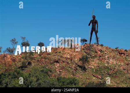 Aileron, NT, Australia - April 19, 2010: Station with overlooking Giant ...